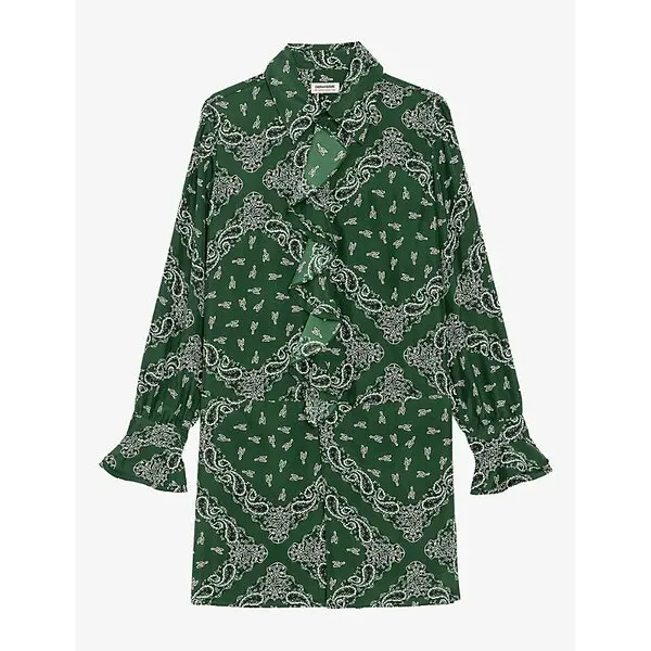 Zadig&Voltaire Rhelyne Bandana-print Silk Mini Dress - Meadow