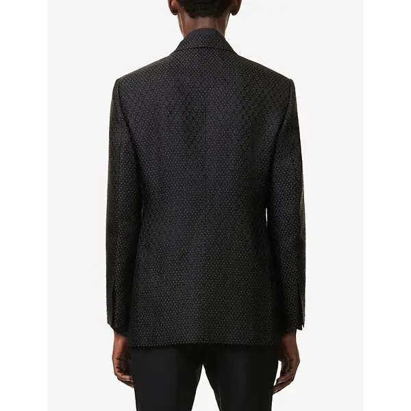 TOM FORD Dotted Lozenge Jacquard Silk-blend Blazer