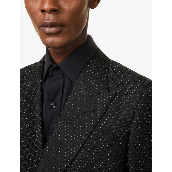 TOM FORD Dotted Lozenge Jacquard Silk-blend Blazer