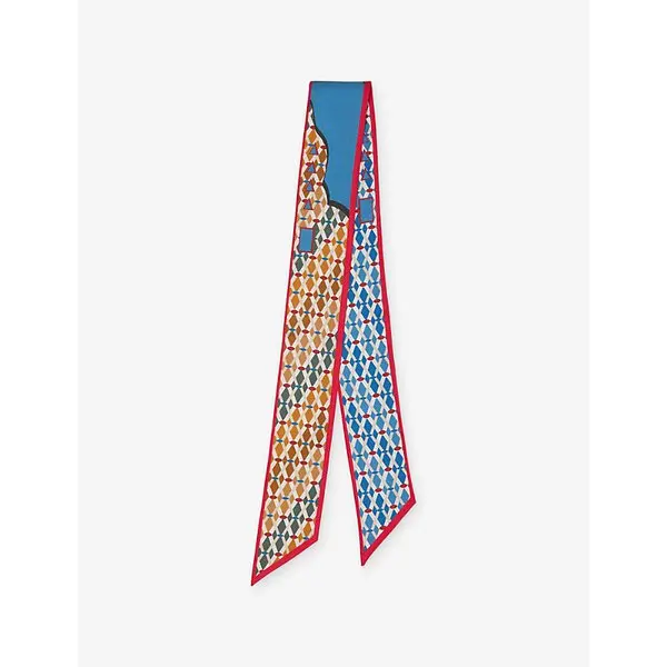 ARTFEENA Abstract-print Slim Silk Scarf