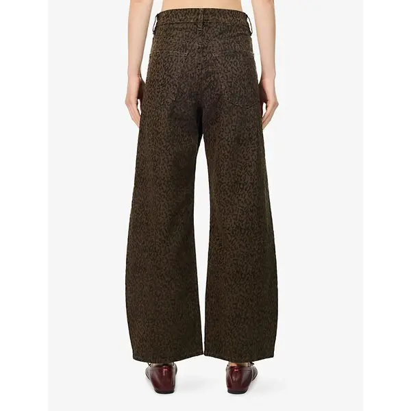 FRAME Animal Print Cropped Jeans