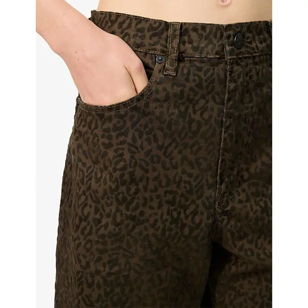FRAME Animal Print Cropped Jeans