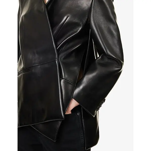 Khaite Asymmetrical Leather Jacket