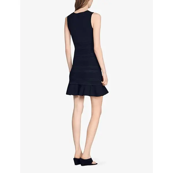 Sandro Sleeveless Slim-fit Knitted Mini Dress