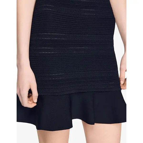 Sandro Sleeveless Slim-fit Knitted Mini Dress