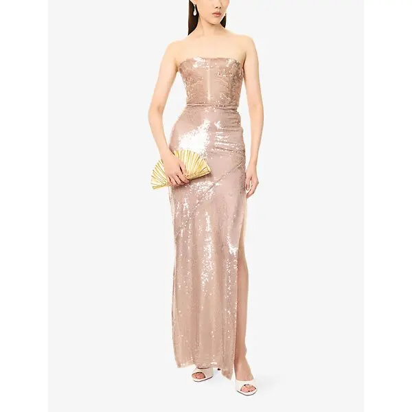 Galvan Strapless Sequin Embellished Maxi Gown