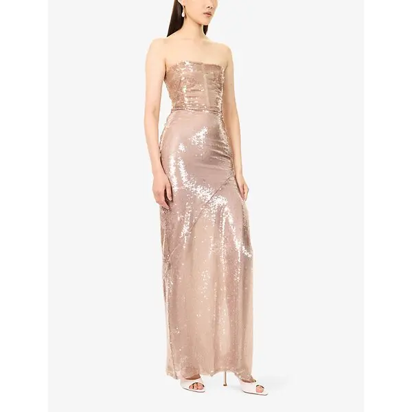 Galvan Strapless Sequin Embellished Maxi Gown