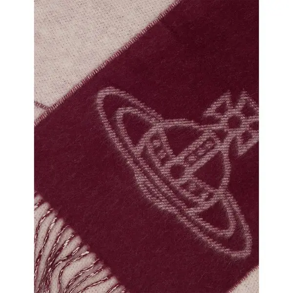 VIVIENNE WESTWOOD Double Face Orb-jacquard Wool Scarf