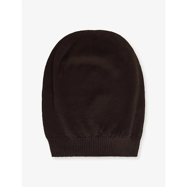 Rick Owens Domed Knitted Wool Beanie - Grease