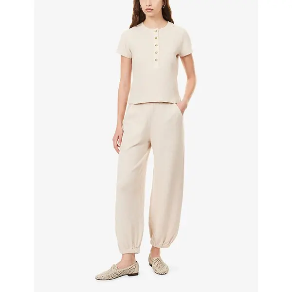 ME+EM Relaxed-fit Waffle-knit Cotton-jersey Jogging Bottoms