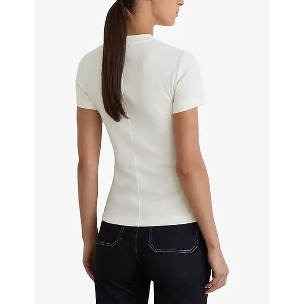 REISS Addison V-neck Stretch-cotton T-shirt