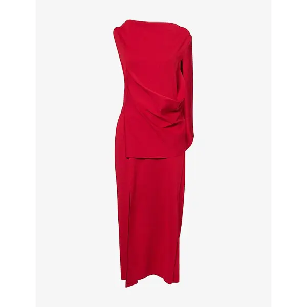 CFCL Ac Milan Draped Knitted Maxi Dress
