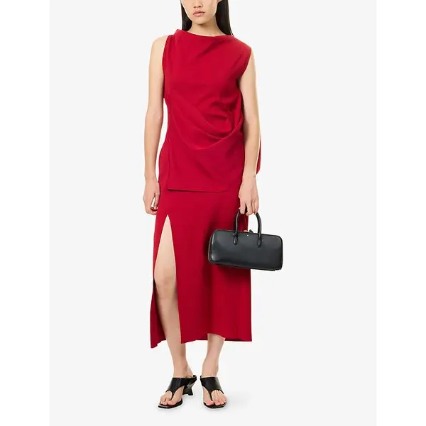 CFCL Ac Milan Draped Knitted Maxi Dress