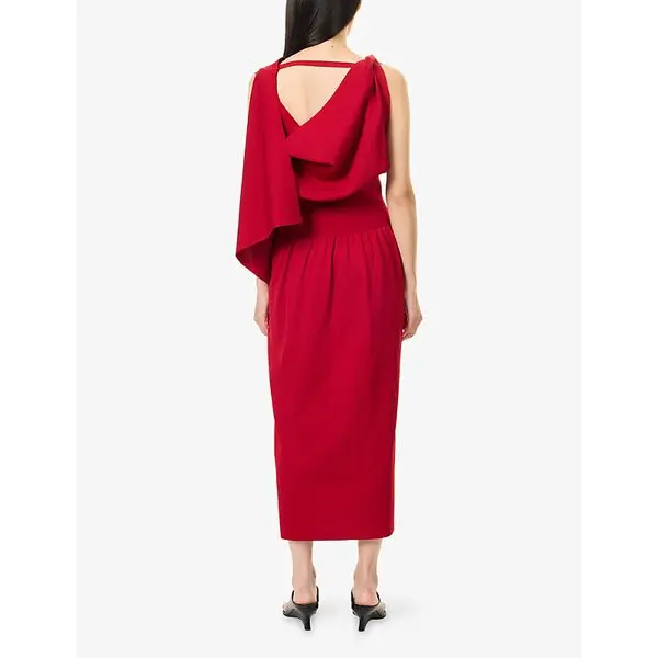 CFCL Ac Milan Draped Knitted Maxi Dress