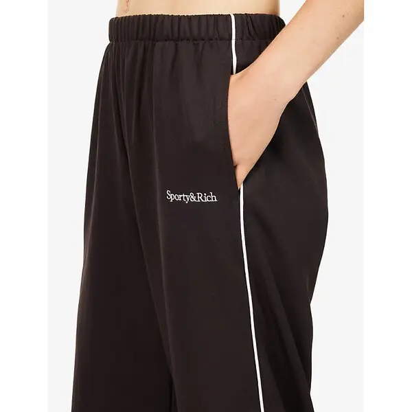 SPORTY & RICH Serif Logo Retro Woven Jogging Bottoms