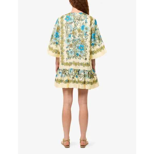 ALEMAIS Sophia Printed Linen Mini Dress