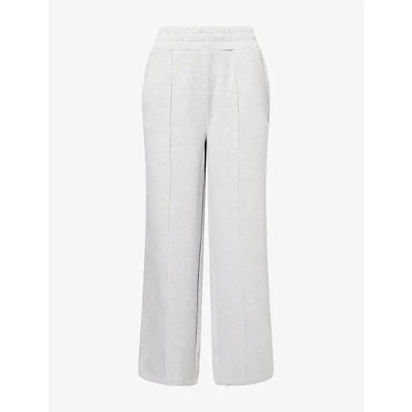 Varley Wide Leg Stretch Jogging Bottoms - Light Grey Marl