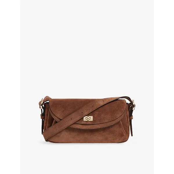 Sandro Le Mambo Suede Shoulder Bag - Brown