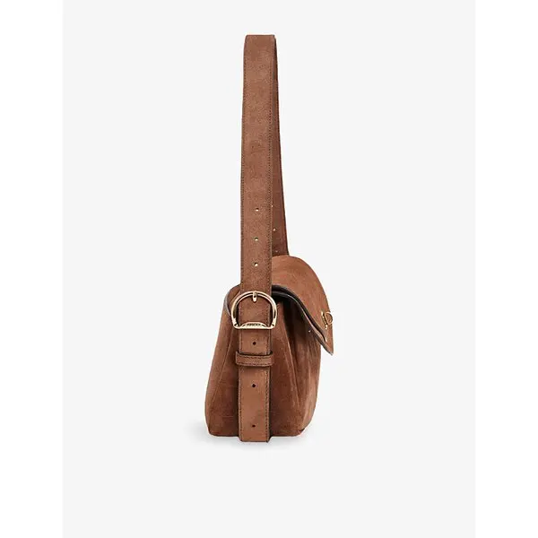 Sandro Le Mambo Suede Shoulder Bag - Brown