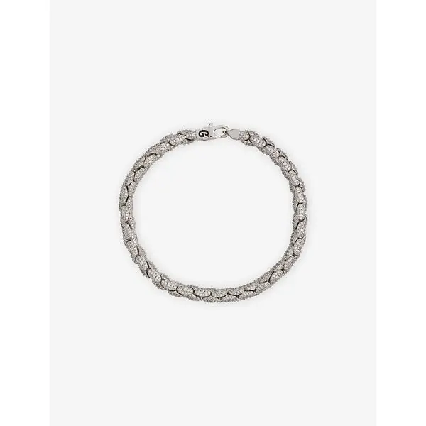 GLD Reptile 14ct White-gold Plated And Pavé Cubic-zirconia Link Chain - White Gold