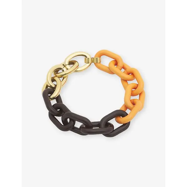 Marni Multicolour Brass And Resin Chain Necklace