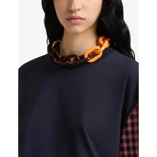 Marni Multicolour Brass And Resin Chain Necklace