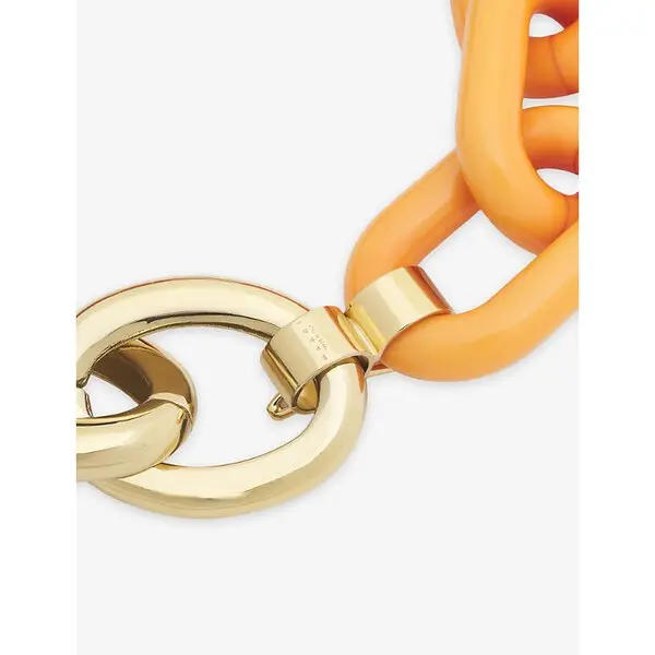 Marni Multicolour Brass And Resin Chain Necklace