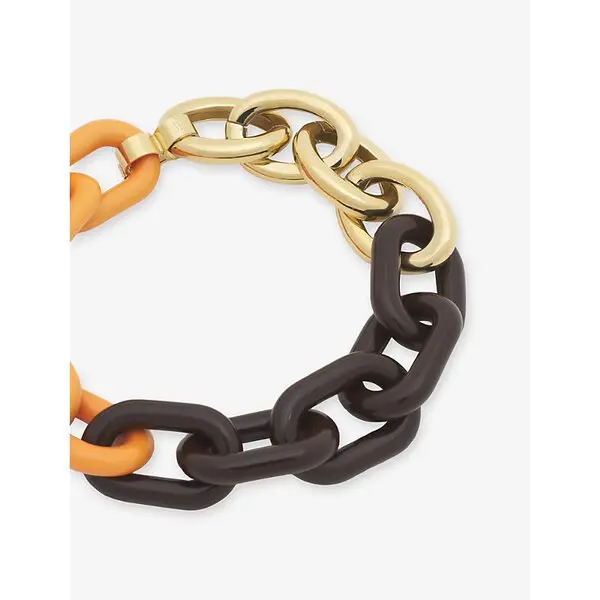 Marni Multicolour Brass And Resin Chain Necklace