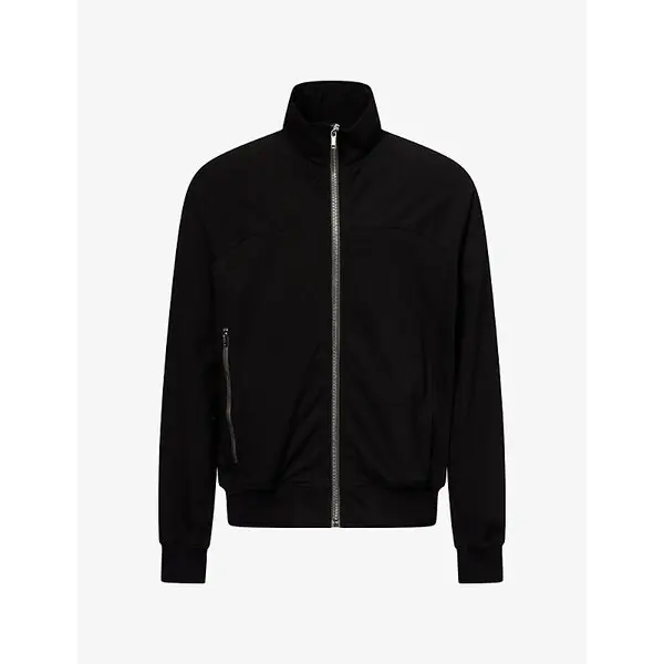 Rick Owens Funnel Neck Zip-up Cotton Jacket