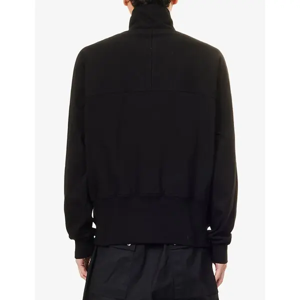 Rick Owens Funnel Neck Zip-up Cotton Jacket