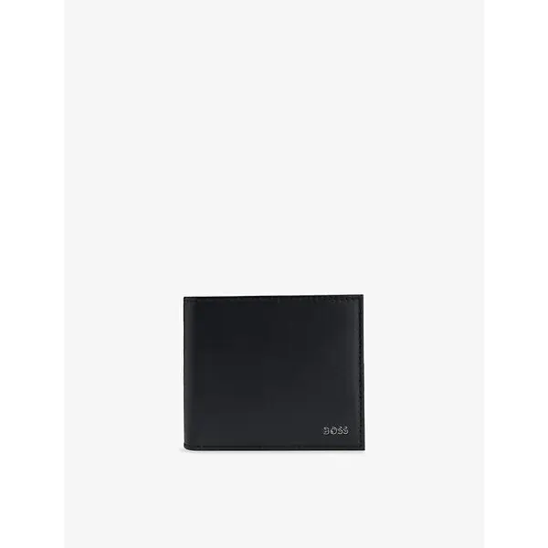 BOSS Logo-plaque Leather Folding Wallet