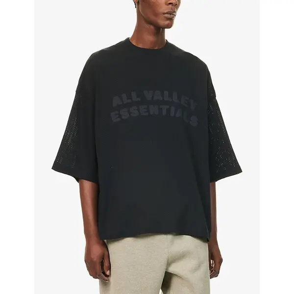Fear Of God Sports Mesh Merch Cotton T-shirt - Vintage Black