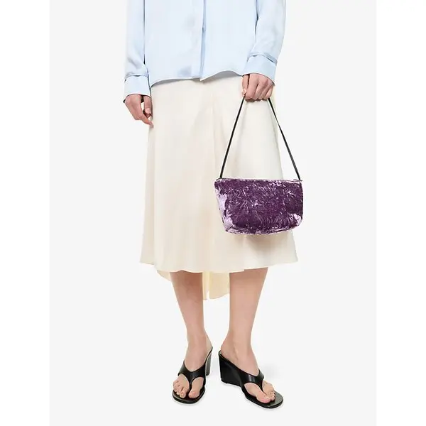 VALESQUE Crushed Velvet Shoulder Bag