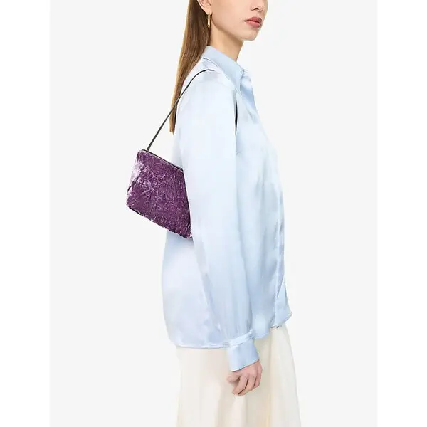 VALESQUE Crushed Velvet Shoulder Bag