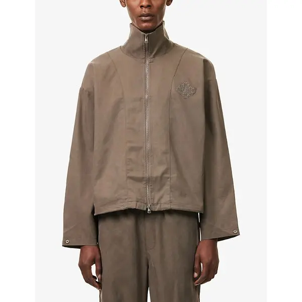 THE COUTURE CLUB Funnel-neck Zip-through Woven Jacket