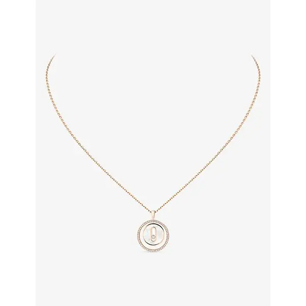 Messika 18ct Yellow-gold, Mother-of-pearl And Diamond Necklace - Pink