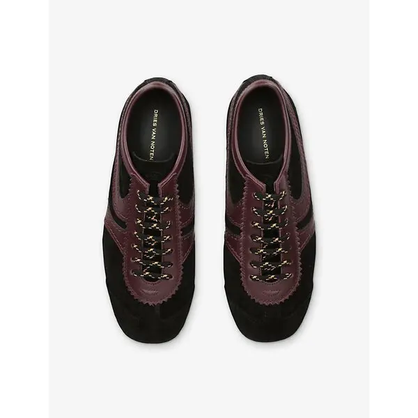 Dries Van Noten Dustin Suede Trainers - Blk/brown