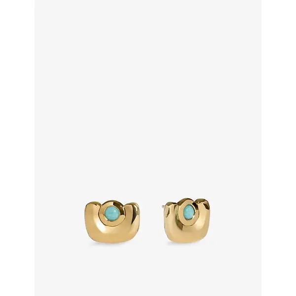 Monica Vinader Amaia Gemstone Stud Earrings - Gold