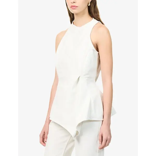 Magda Butrym Sleeveless Peplum Denim Top