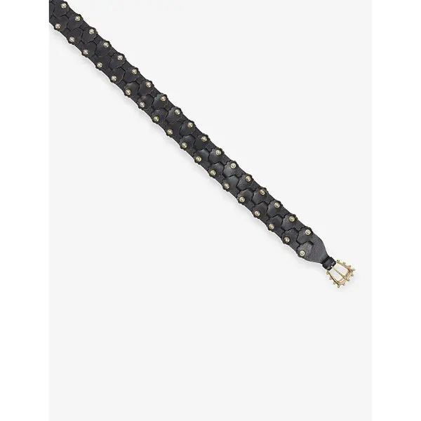Sandro Interlaced Stud-embellished Leather Belt