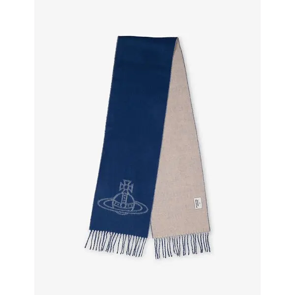 VIVIENNE WESTWOOD Double Face Orb-jacquard Wool Scarf