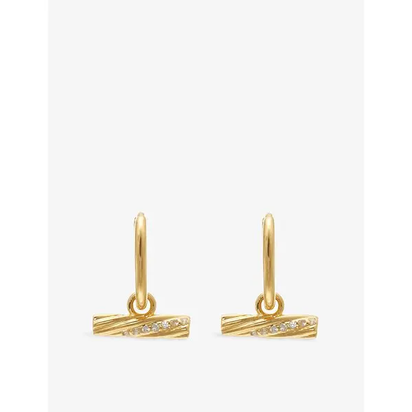 RACHEL JACKSON Twisted T-bar Sterling Silver Huggie Earrings - Gold