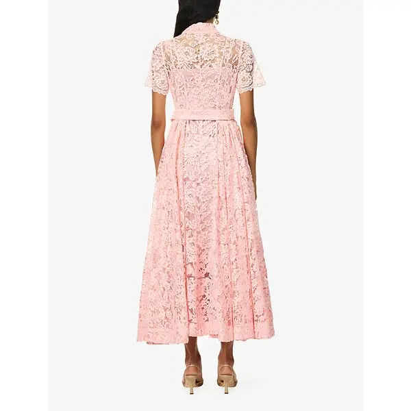 Mona Alshebil Lace Maxi Dress With Belt