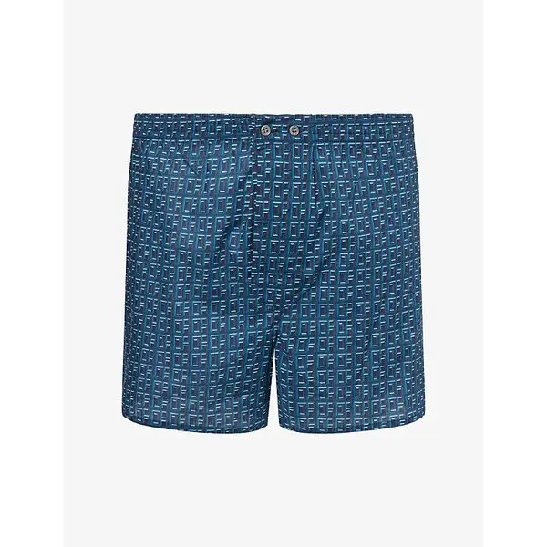 Derek Rose Dr Monogram Cotton Boxer Shorts