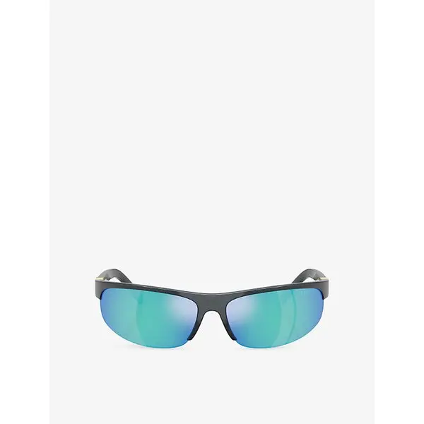 Miu Miu Mu A02sf Oval-frame Injected Sunglasses - Grey