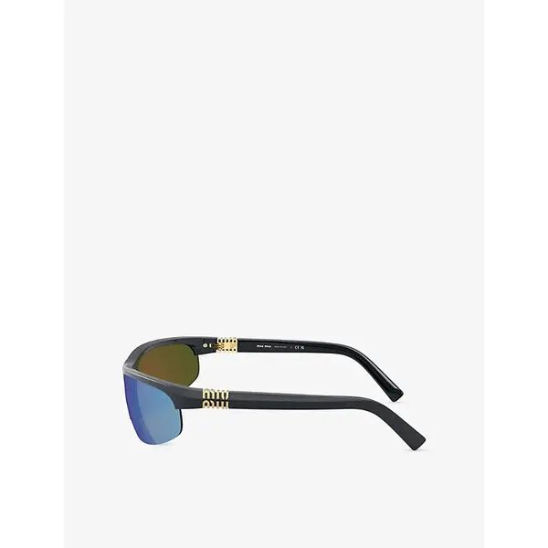 Miu Miu Mu A02sf Oval-frame Injected Sunglasses - Grey