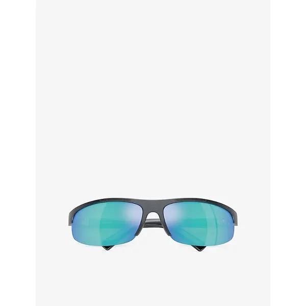 Miu Miu Mu A02sf Oval-frame Injected Sunglasses - Grey