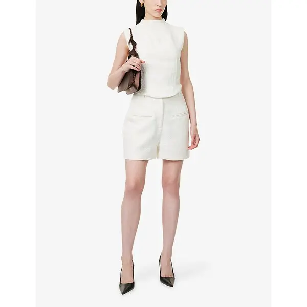 Oddmuse Sleeveless High-neck Bouclé Top