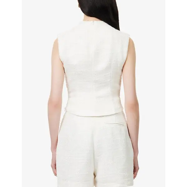 Oddmuse Sleeveless High-neck Bouclé Top