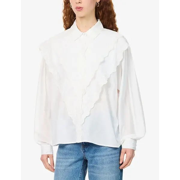 FRAME Equestrian Embroidered Cotton-poplin Shirt